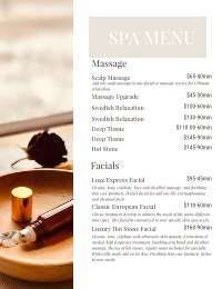 Spa Menu | DesignCap Menu Maker